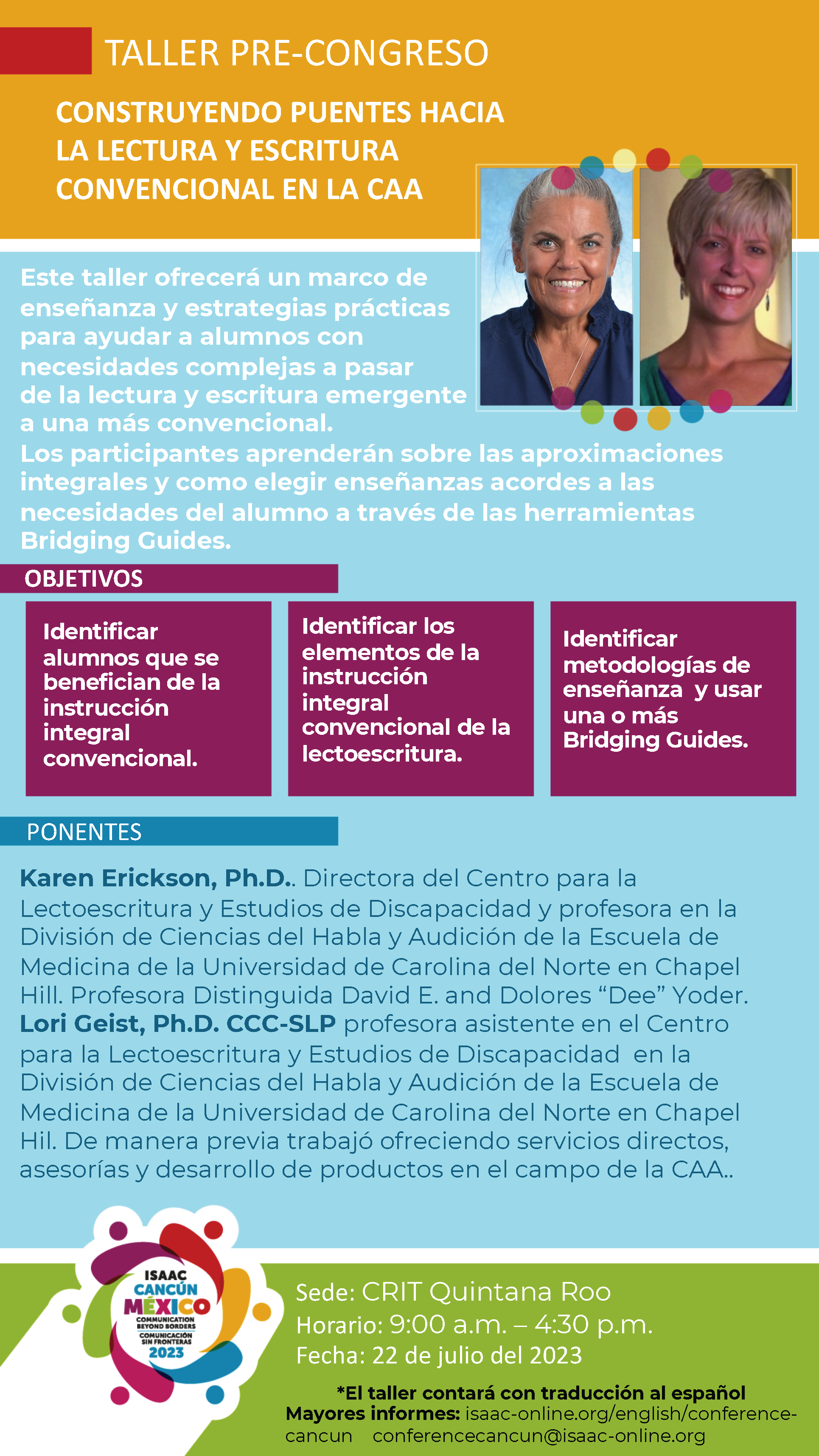 ISAAC – Pre-Conference Workshops